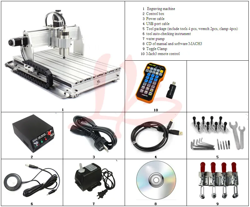 Купить 2 2 кВт 6040z Usb на 3 оси мини фрезерный станок с чпу для Mach3