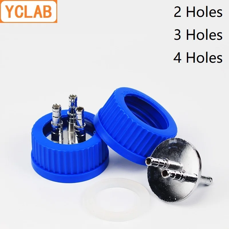 YCLAB-Blue-Cap-with-2-3-4-Stainless-Steel-Holes-Reagent-Feeding-Bottle ...