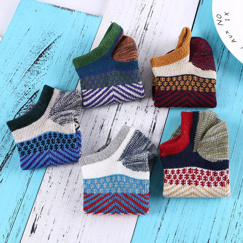 Spring new thick needle national sailboat socks cute tube cotton socks ...