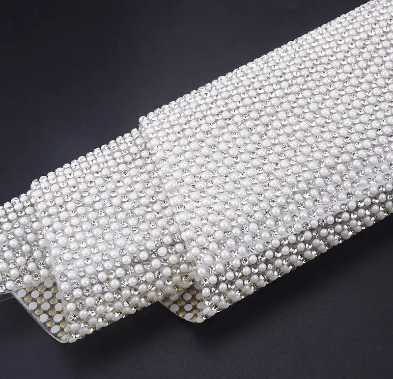 24x40cm bling crystal Hot fix glue mesh rhinestone 8 10mm square Self ...