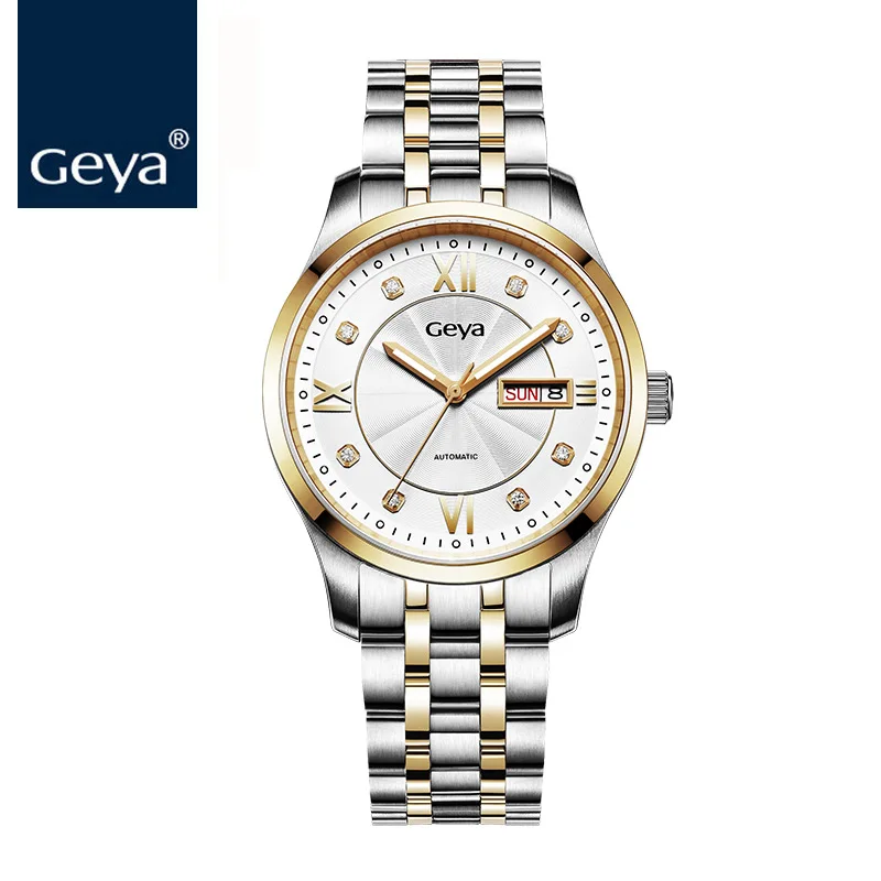 Geya Men's Golden Wrist Watches Fashion Business Top Luxury Watch Men ...