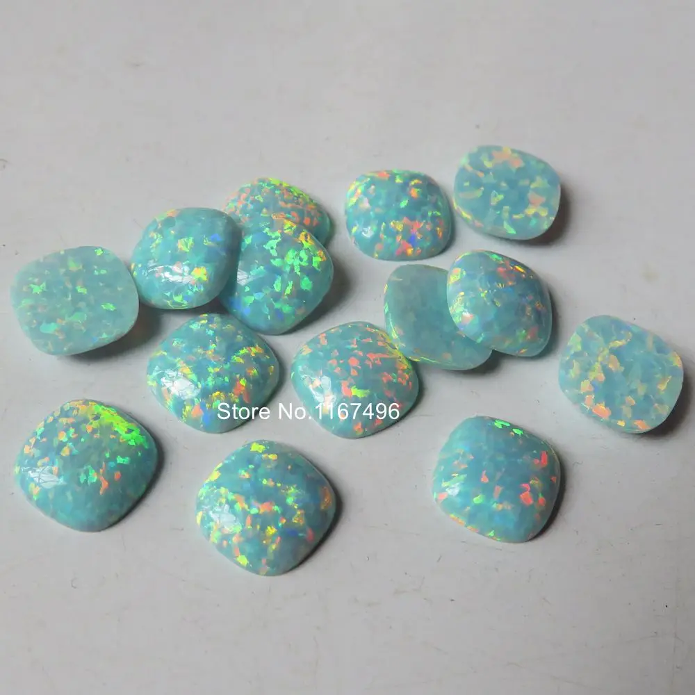 20pcs /lot OP03 12MM Fat Square Cabochon Opal Synthetic Square Cabochon ...