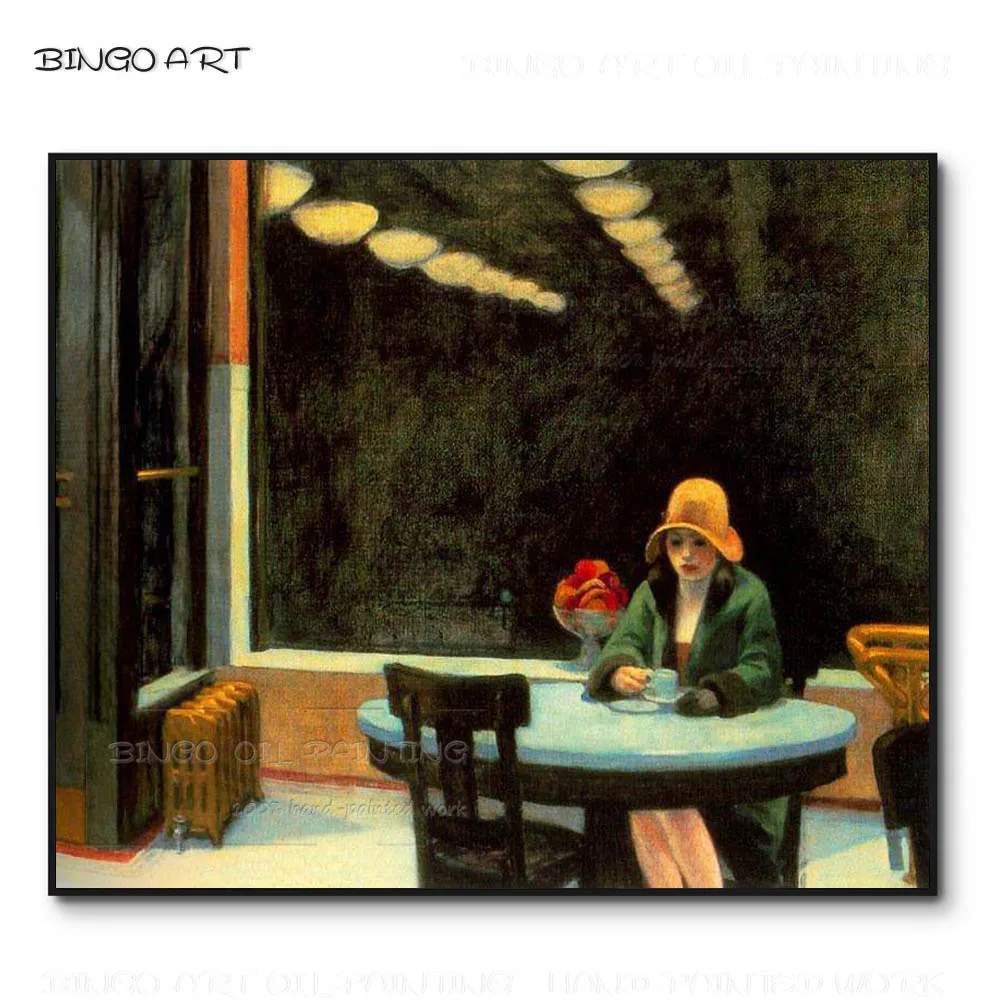 Artista qualificado reproduz arte do edward hopper pintura a óleo em ...