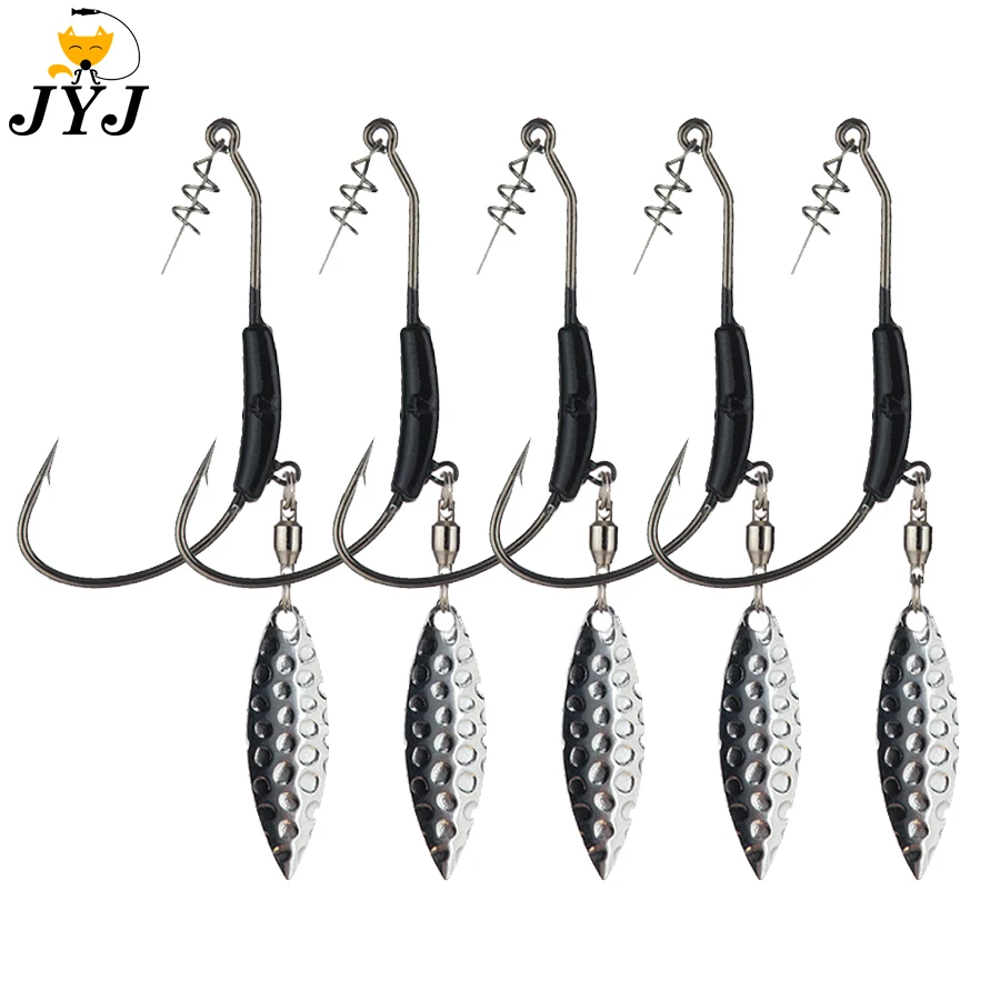 2pcs Offset Fishing Hooks Weighted Crank Hook With Spoon Sequins Fishing Hook Fish Hooks Fit For ...
