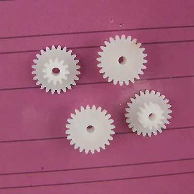 50pc Double Deck Plastic Cogs Gear 2.05mm Hole Dia 24 Teeth 12 Teeth ...