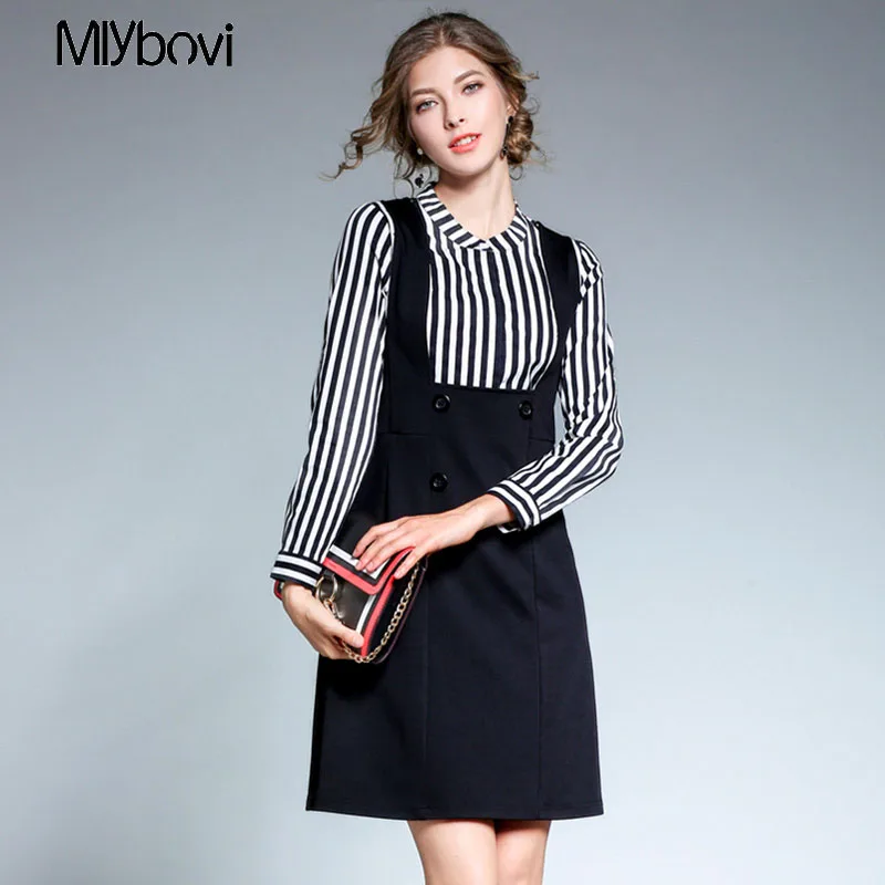 Women Black Skirt With Shoulder Straps Pleated Skirt Suspender Skirts
