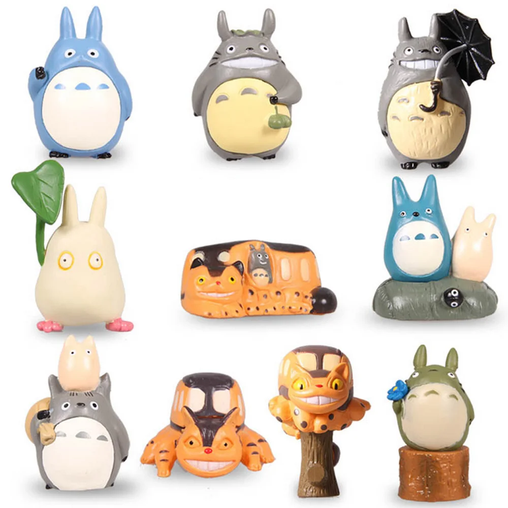 HOT Anime 5cm Mini Totoro Figure Toy My Neighbor Totoro 10pcs Mini ...
