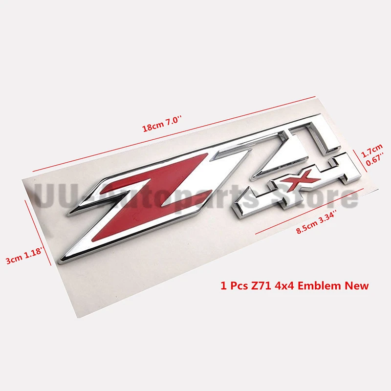 Z71 4x4 Emblem Decal Car Sticker Badge New Red Chrome for Chevrolet ...