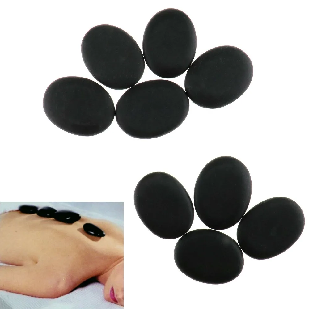 10 Pcs Massage Spa Hot Stone Toe Spa Kit Basalt Rock Therapy Asst