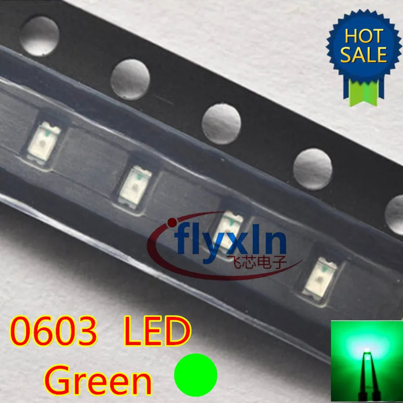 Hot sale Small Green lamp beads 0603 SMD LED 100pcs/lot 0603 GREEN ...