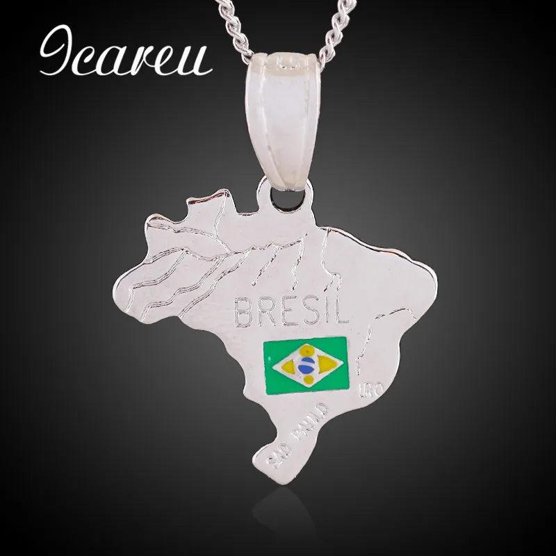 Wholesale Brasil mapa COLLAR COLGANTE para las mujeres/hombres color ...
