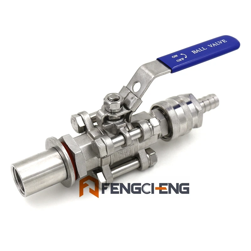 Weldless Quick Disconnect Kettle Valve Kit, 3 Piece Ball Valve, 1/2 ...