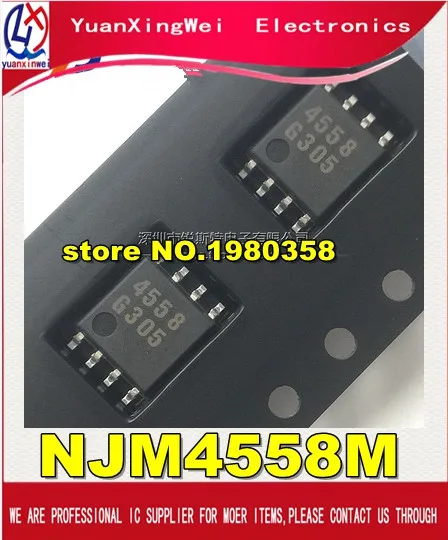 Amplificador NJM4558M JRC4558M 100 SOP 8 DUAL OPERATIONAL IC, unids/lote 4558, nuevo, envío ...