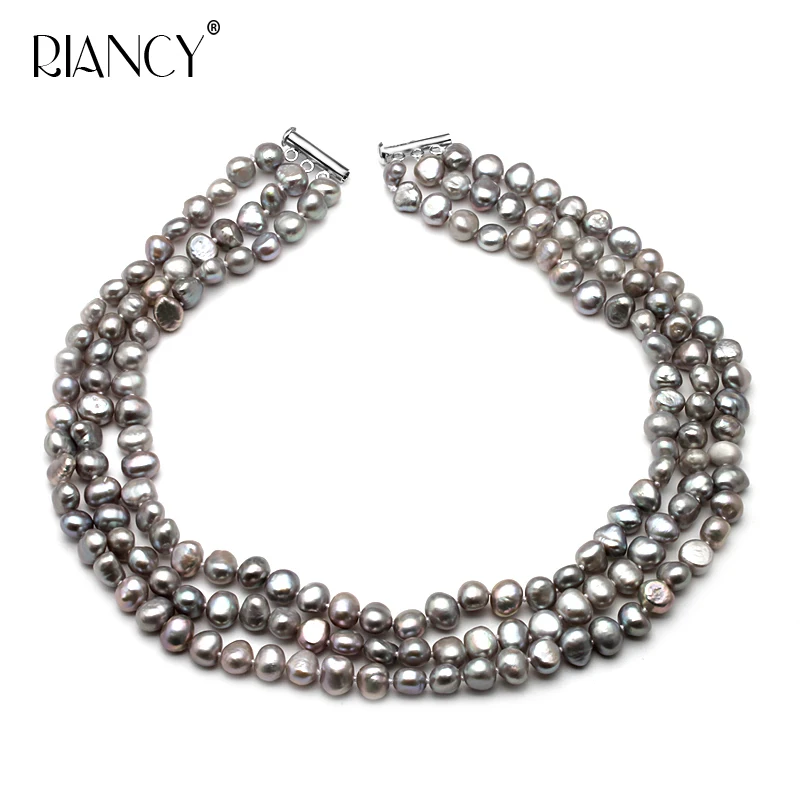 Collar de perlas barrocas de múltiples capas para mujer, joyería ...