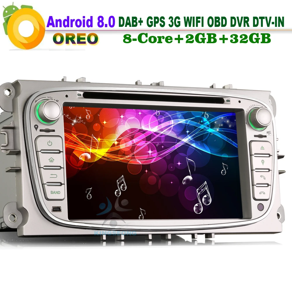 7"Android 8.0 Autoradio Sat Navi DAB+ DVD DTV IN Navigation Car Radio ...