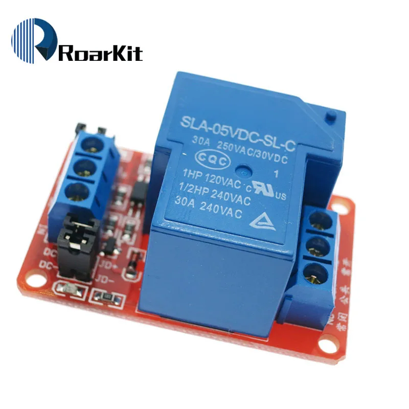 30A 5V 1 Channel Relay Module Optocoupler Isolation High / Low Level ...