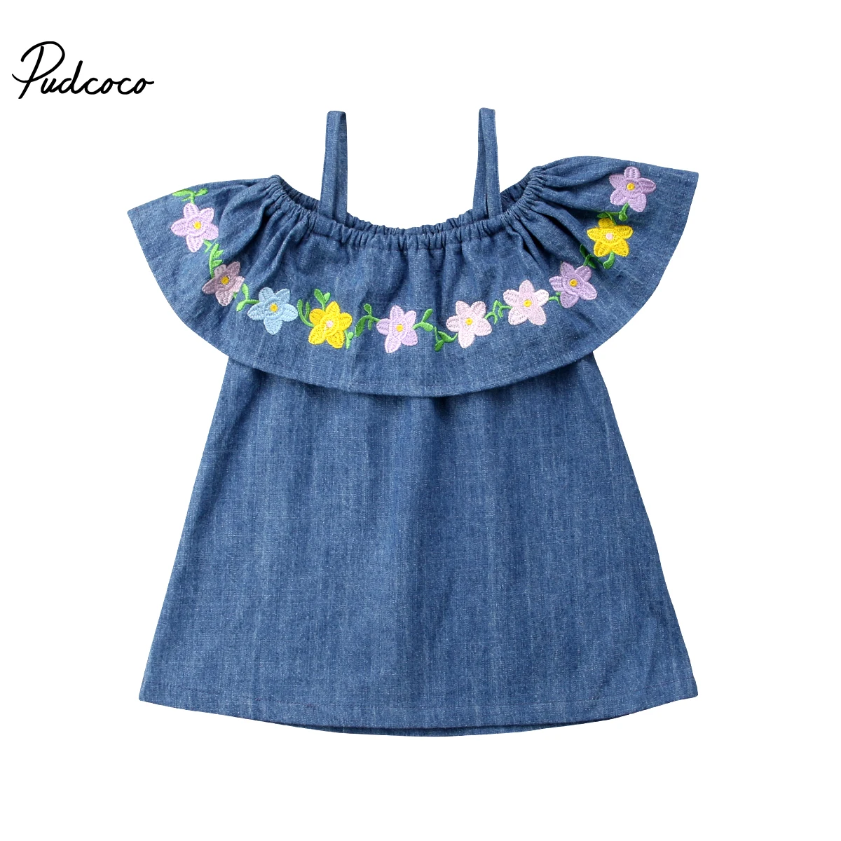 2018 Brand New Toddler Infant Child Baby Kids Girls Denim Flower Casual ...