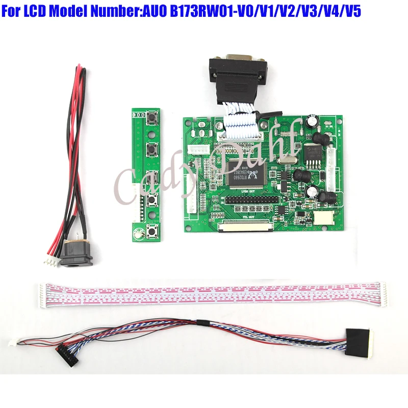 VGA AV LVDS Controller Board + 40 Pins Lvds Cable Kits for B173RW01 V0 ...