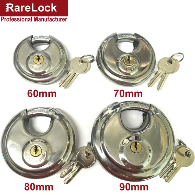 Rarelock 60,70,80,90mm Circle Padlock with 2 Keys for Drawer Door ...