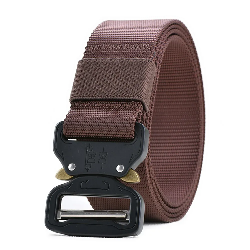 Tactical Belt, Military Style Webbing hunting Web Belt with Heavy Duty ...