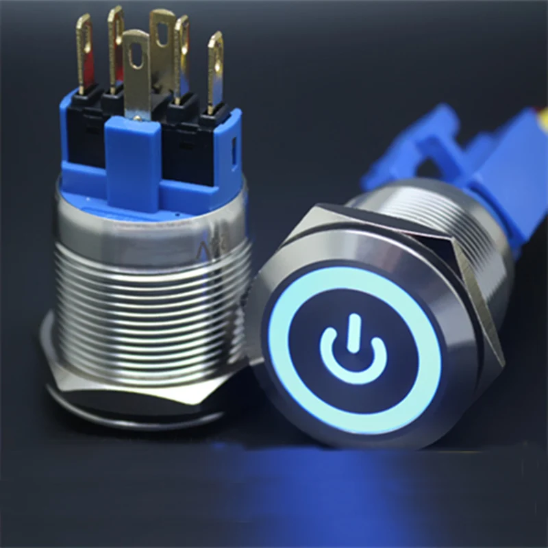 22mm Stainless Steel Metal Push Button Switch Self Locking Waterproof ...