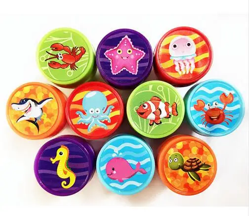 10pcs Kids Cartoon animal Stamp Children Custom Plastic Rubber Self ...