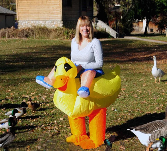 Cosplay Halloween Inflatable Yellow Duck Adult size Inflatable Costume ...