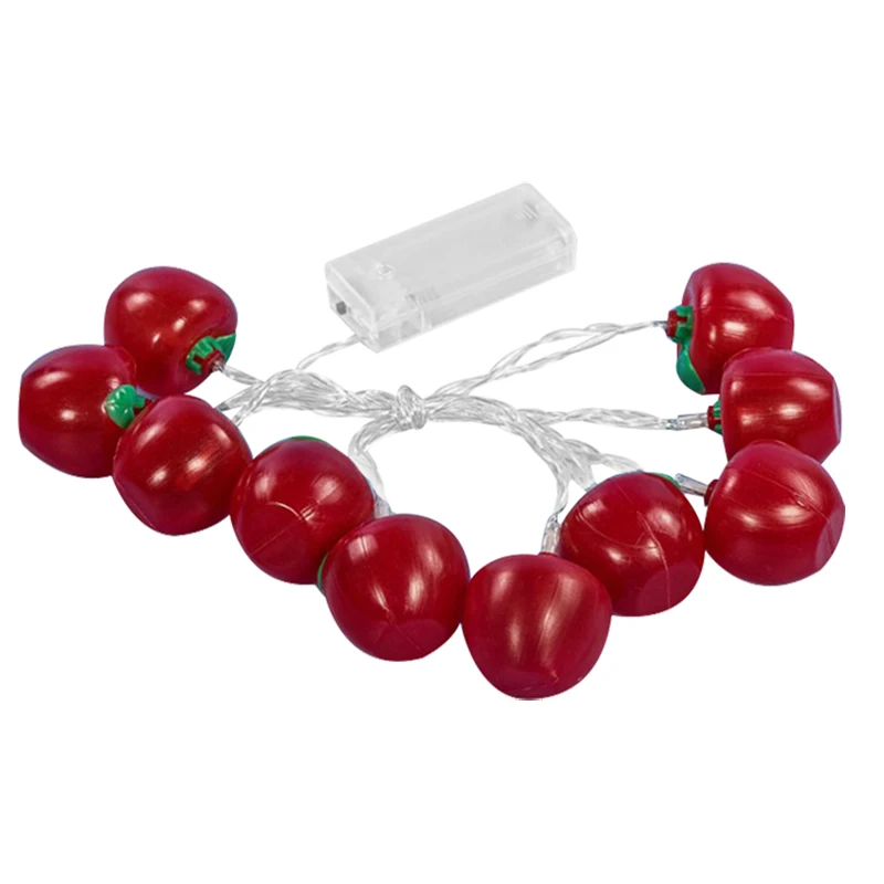 Red Apple String Lights Fairy Christmas Eve Fruit 10 led home garden ...
