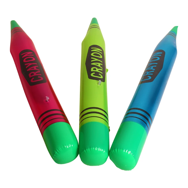 3 Pcs/set Pvc Inflatable Fluorescent Crayon Toys Inflated Creative ...