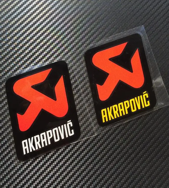 2 packs mini5cm Akrapovic exhaust muffler Decal car styling motorbike ...