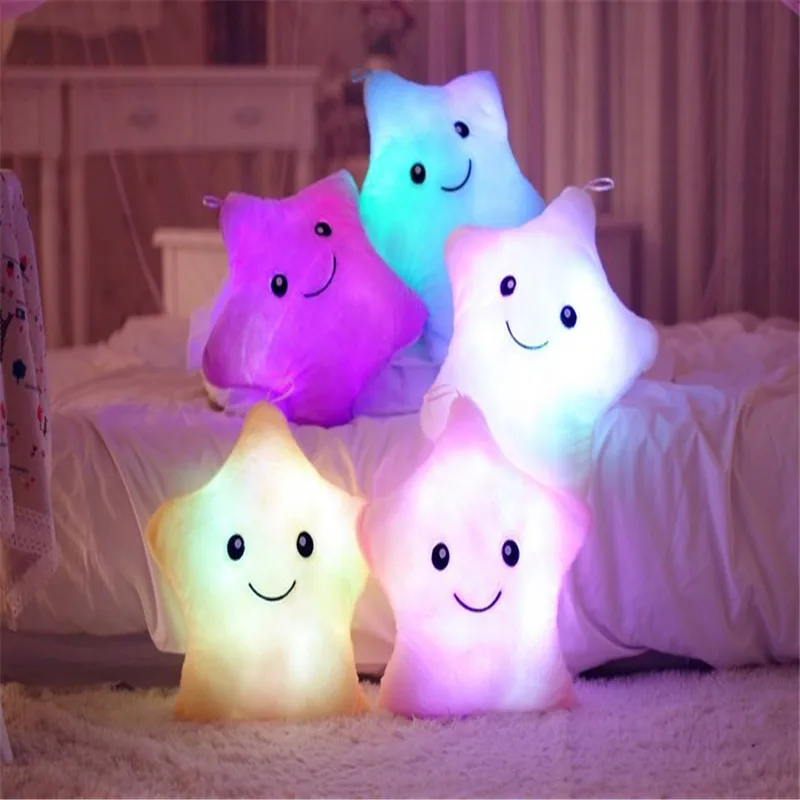 Promotion High Quality 5 Colors LED Luminous Star Pillow Cute LED Light ...