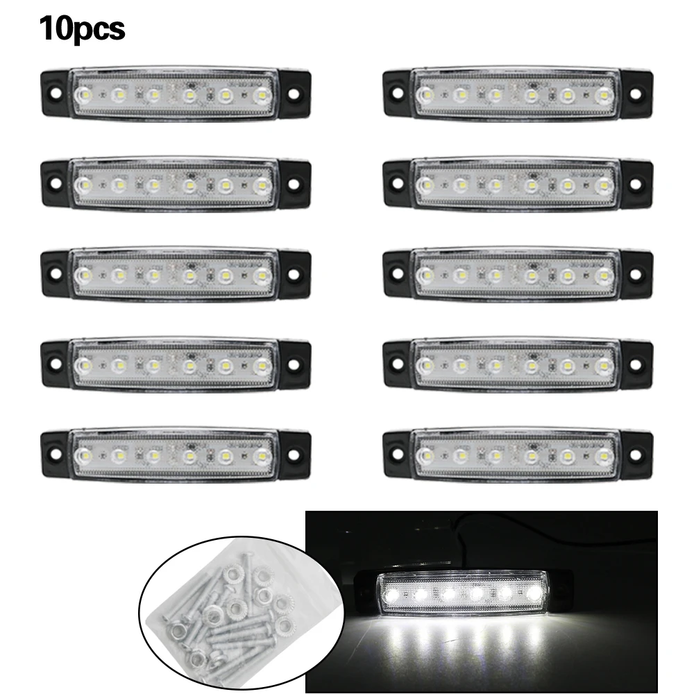 10pcs-Car-External-Lights-LED-12V-6-LED-Auto-Car-Bus-Truck-Wagons-Side ...