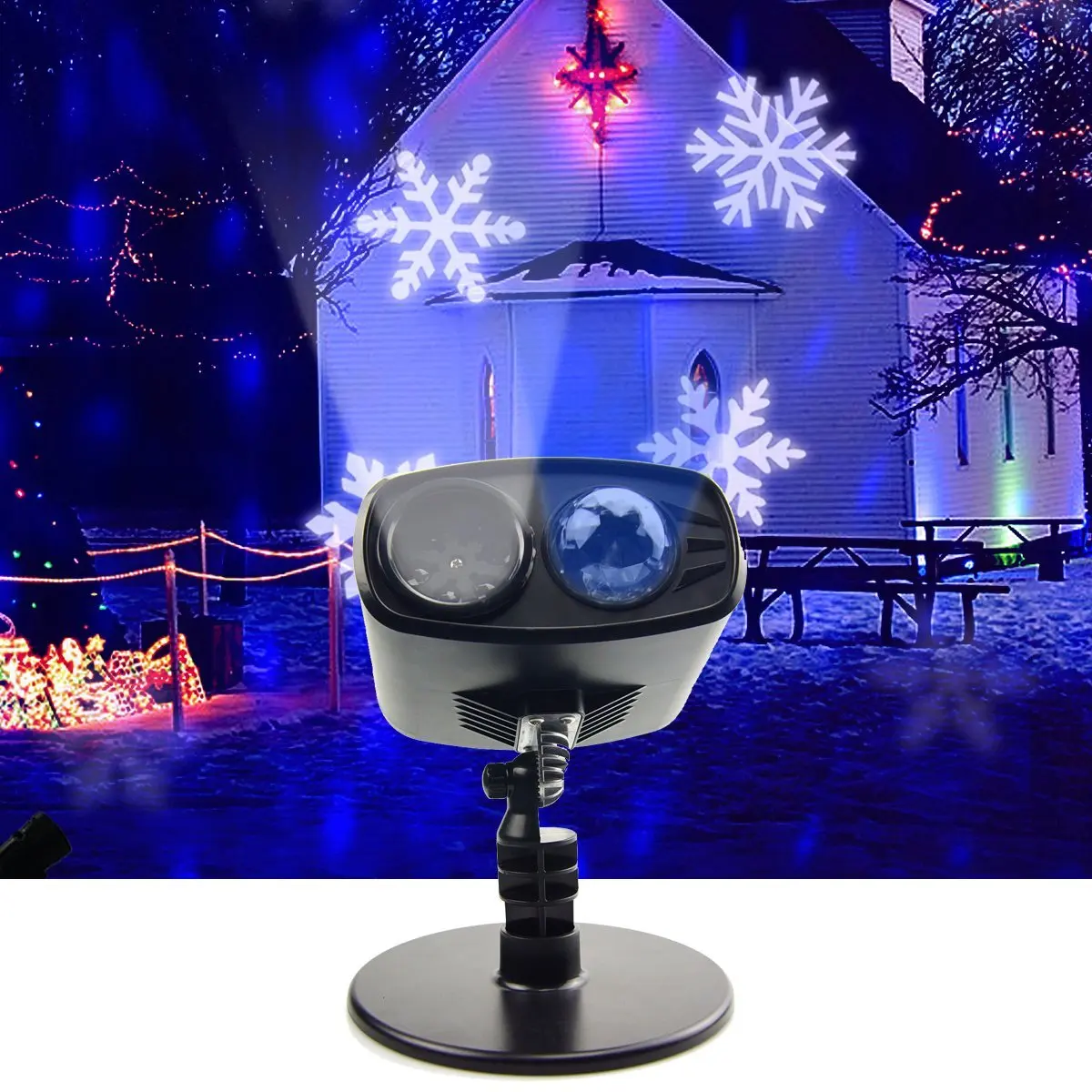 Christmas LED Projector Light Kaleidoscope Snowflake Projection Lamp ...