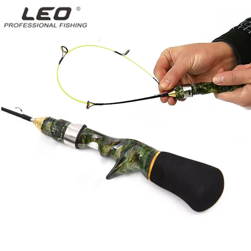 LEO 50cm 60cm Camouflage Shotgun Type Ice Fishing Rod Super Strong Mini ...