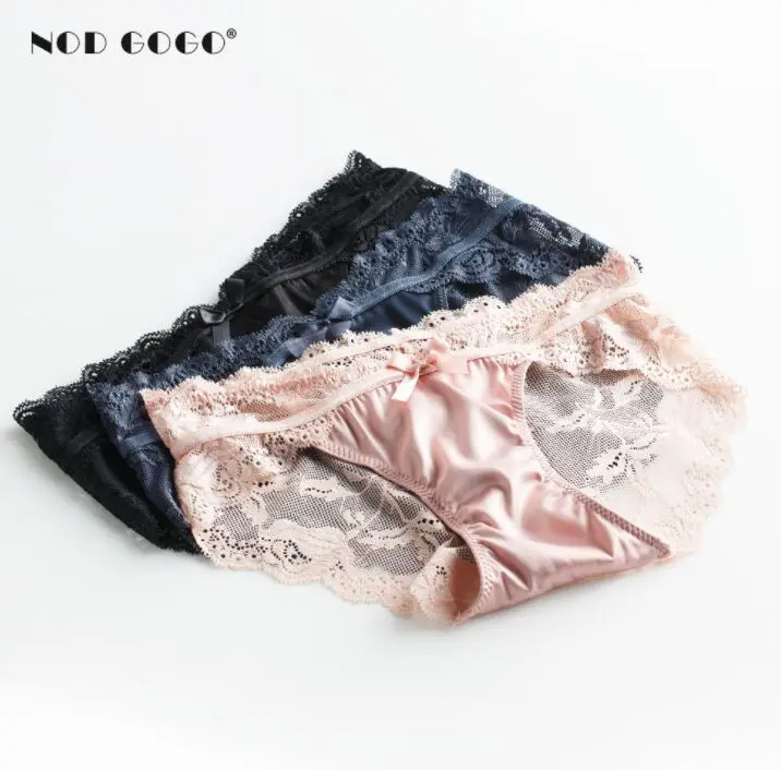 New High End Womens Intimates Female Simple Solid Color Lace Smooth