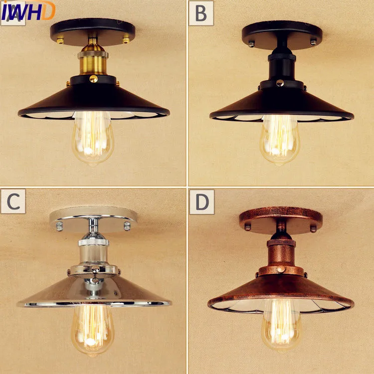 IWHD Plafonnier Vintage LED ceiling Light Fixtures Retro Edison Living ...