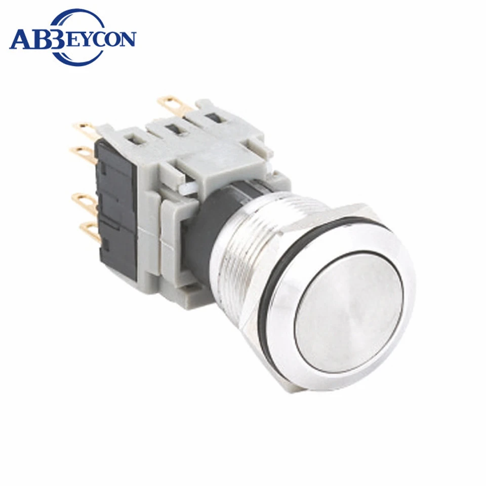 stainless steel 22mm flat head latching function waterproof push button ...