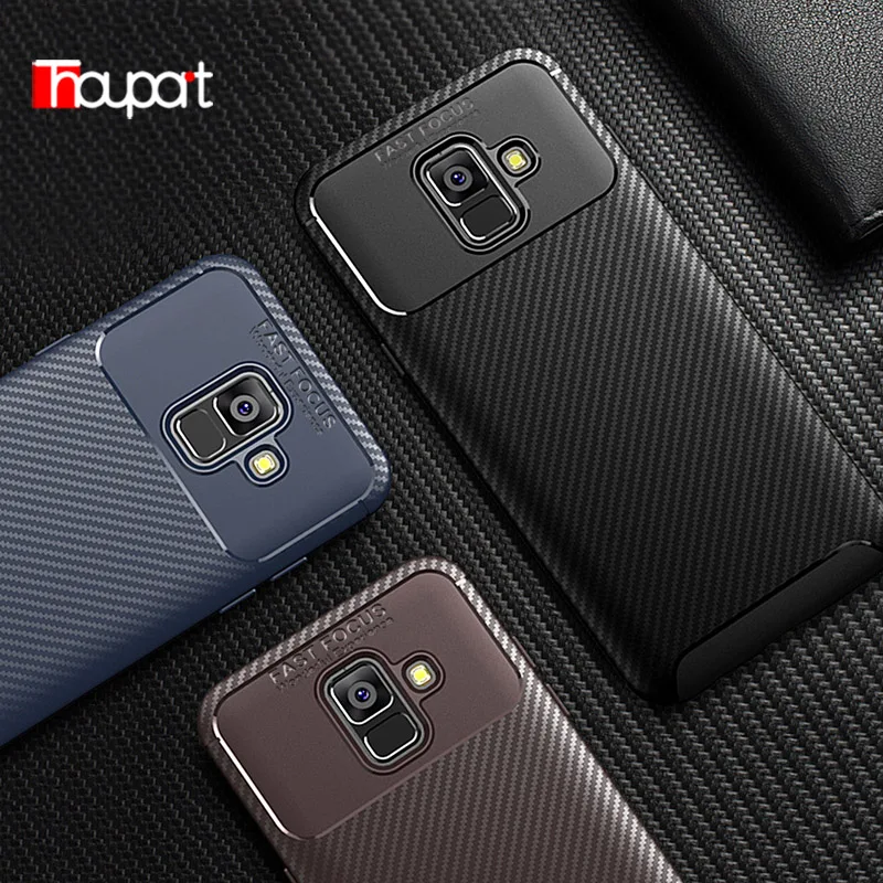 Case For Samsung A8 A530 Silicone Cover Back Shell Carbon Fiber ShockProof TPU Case For Samsung ...