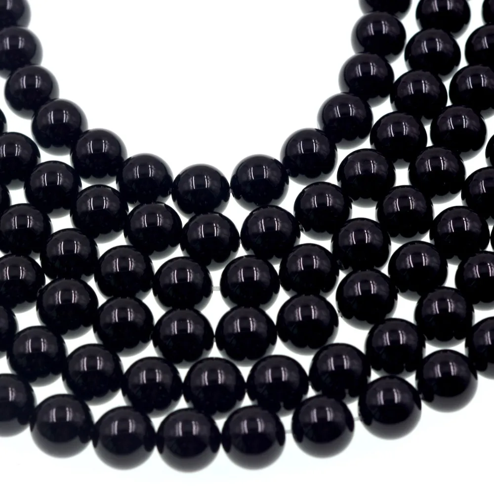 Wholesale Natural Semi precious Stone Beads 12mm Black Agates Onyx ...