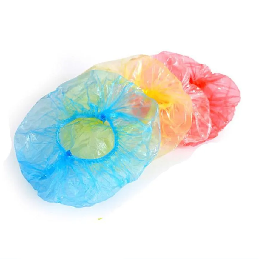 100pcs Clear Disposable Plastic Shower Bath Caps for spa Hair Salon ...
