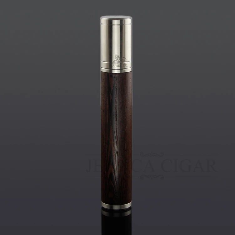 LUBINSKI Metal Wood Cigar Tube Holder Portable Single Professional ...