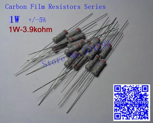 1W 3.9k ohm 5% resistor 1W 3K9 ohm carbon film resistor / 1W color ring ...