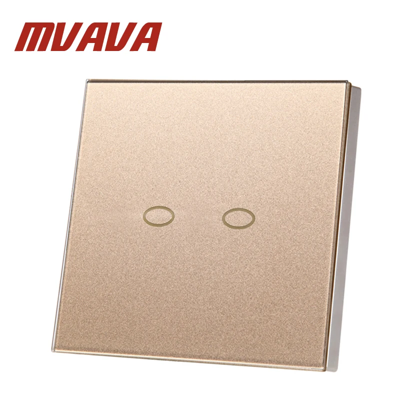 EU/UK Standard Touch Switch 2 Gang 2 Way, Crystal Glass Switch Panel ...