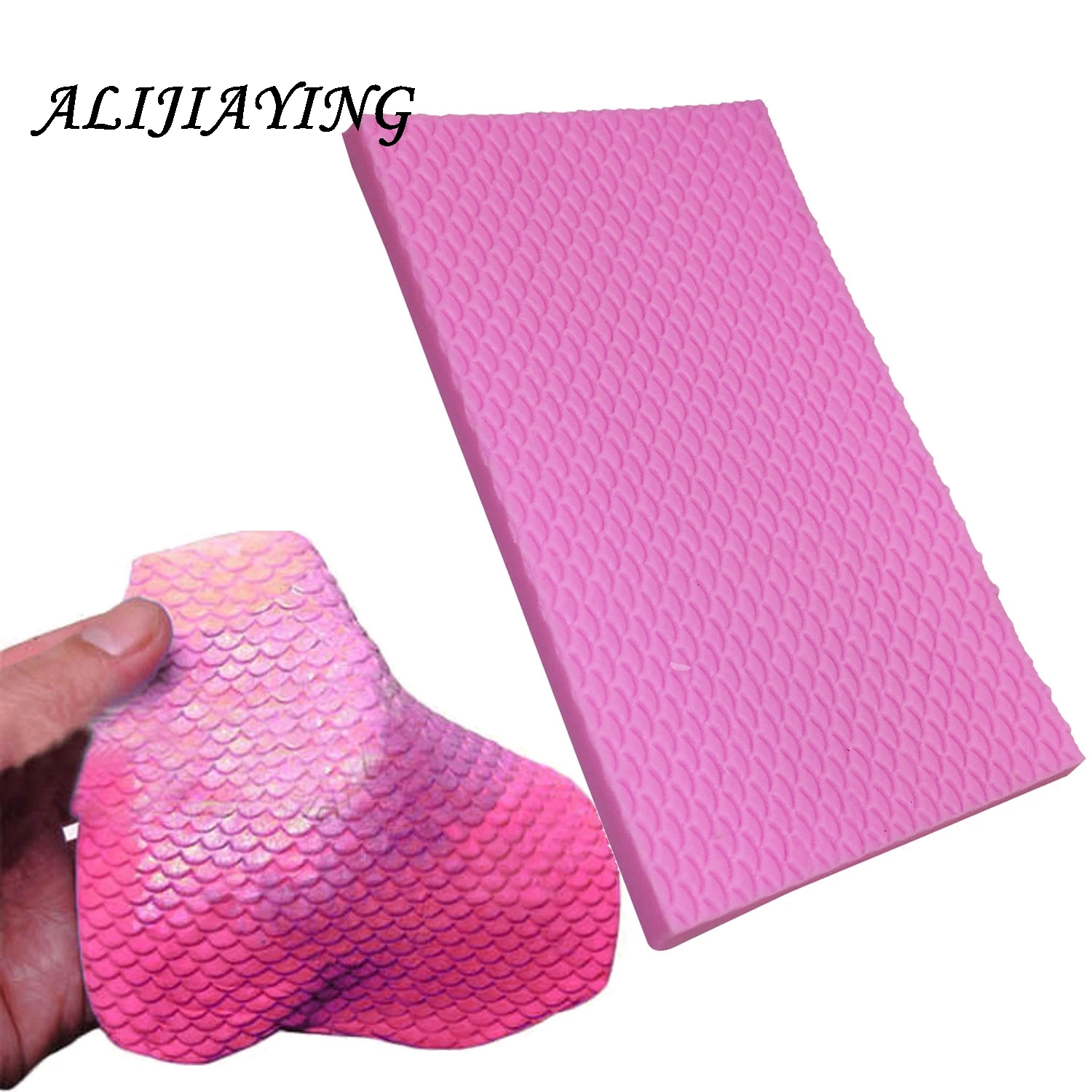 1Pcs Border Mould Lace Mat Mermaid Fish Scale Silicone Mold DIY Fondant ...