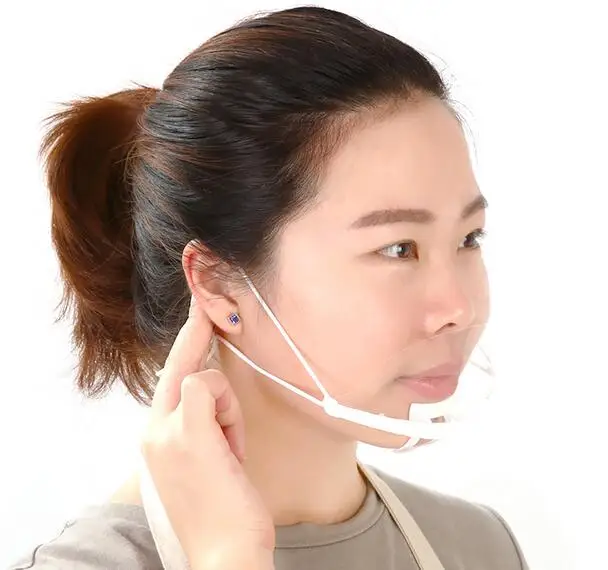 12pcs/set Transparent Masks Anti-Fog Catering Plastic face Mask Hotel ...