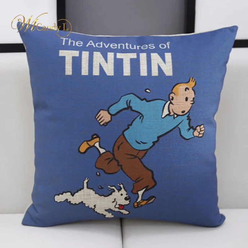 WL Candy L Tintin anime pillowcase 45 * 45cm cotton linen decorative ...