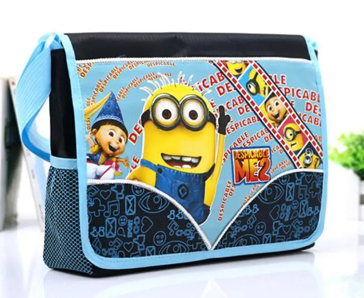 2014 New Pupils Shoulder Bag Despicable Me Minions Schools Bags Blue ...