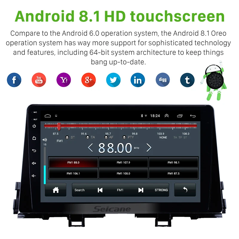Seicane Stereo 9" Car GPS Navi Radio Autoradio Video Player 2Din ...