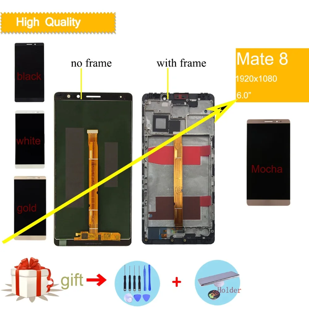 6'' LCD For HUAWEI Mate 8 LCD Display Touch Screen Digitizer Original ...