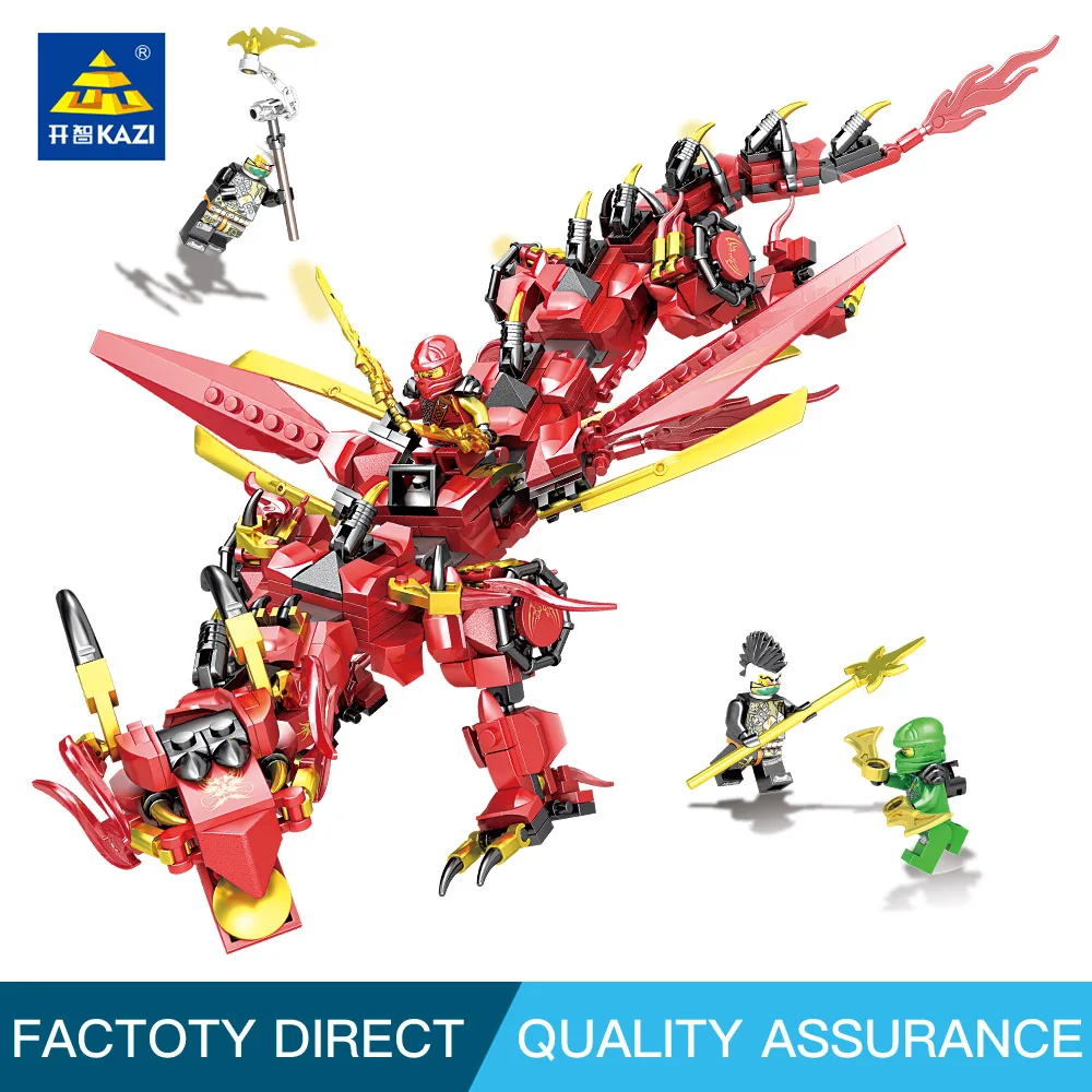 Kazi Ninja Movie Temple Boat Dragon Model building Block Transformation ...